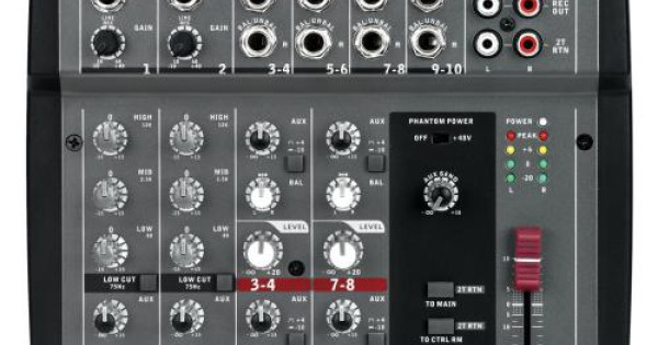 Platinum Records Lights & Sound- Phonic AM240D Compact 10 Channel Mixer ...